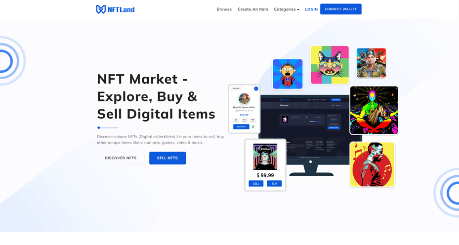 NFT Marketplace HTML5 Web Template and App UI Design