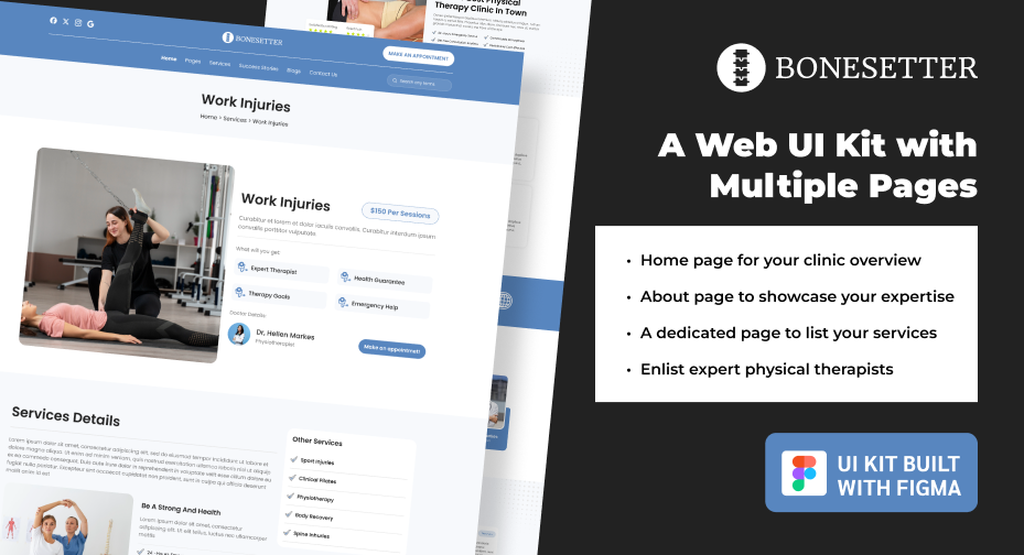 Chiropractic and Physiotherapy Center Web UI Kit Chiropractic and Physiotherapy Center Web UI Kit