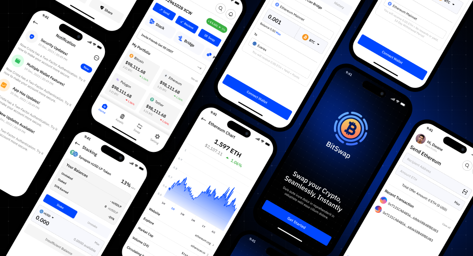 Bitcoin Swapping and Exchange App UI Kit