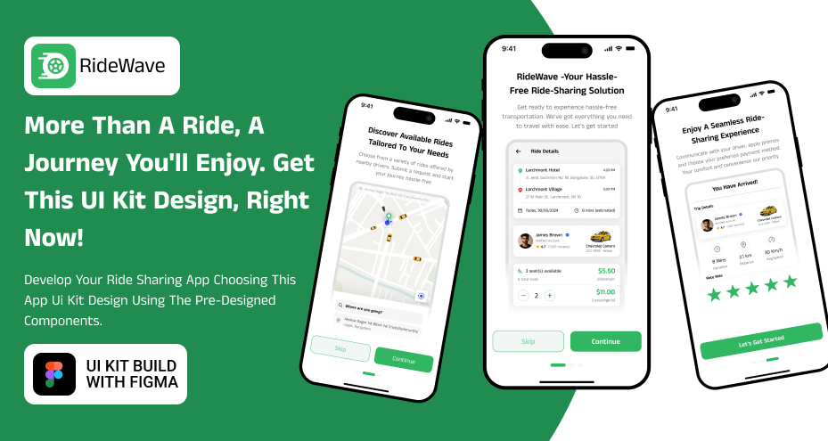 Best Ride Sharing Mobile App UI Kit 2023