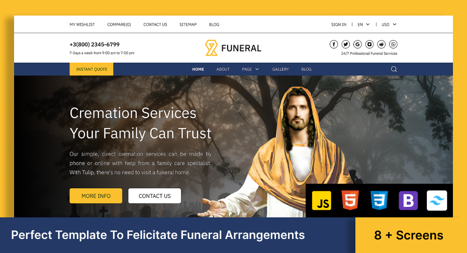 Funeral and Cremation service Website Template