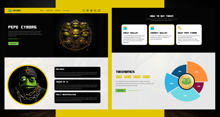 Pepe Cyborg token HTML website Template