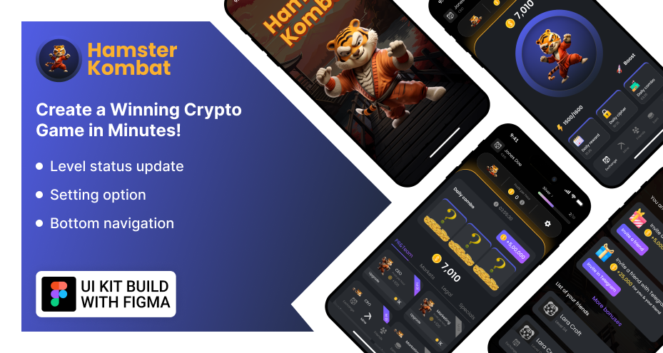 Hamster Kombat Mobile Game App UI Kit