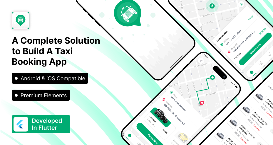 Best Online Taxi Booking Flutter Mobile App 2024