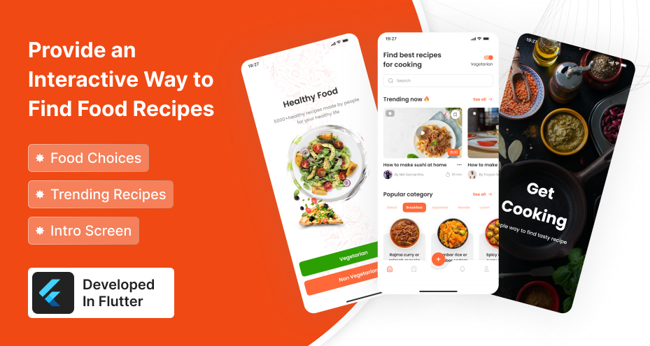 Online Food Recipe Book Flutter Mobile App