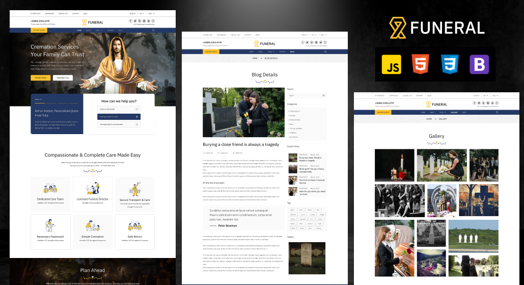 Funeral and Cremation service Website Template