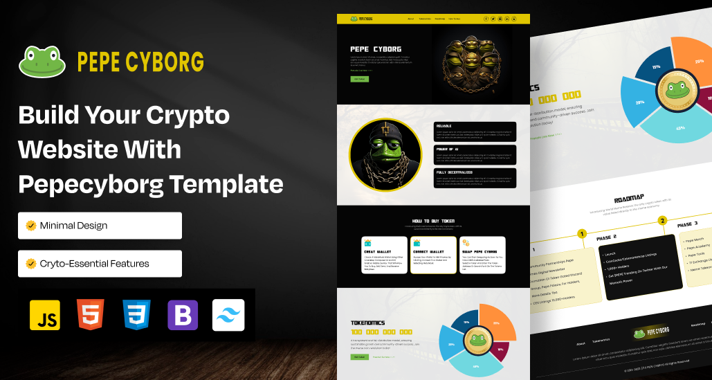 Pepe Cyborg token HTML website Template